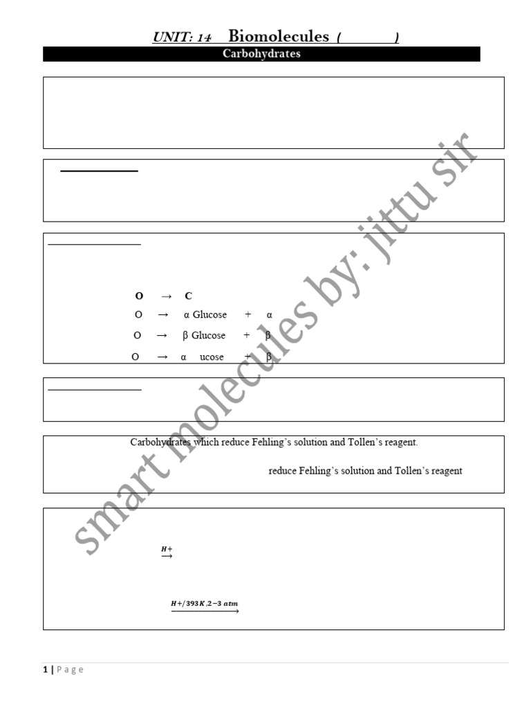 12 biomoleule - 2022-23 | PDF | Nucleotides | Carbohydrates