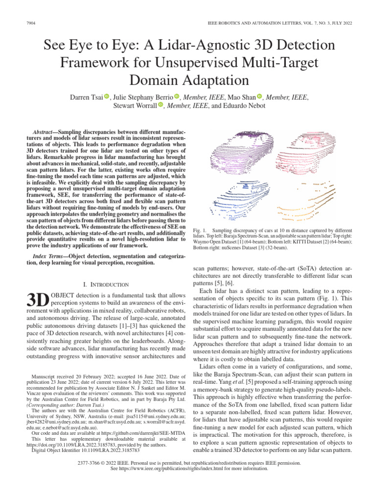 2022 See - Eye - To - Eye - A - Lidar-Agnostic - 3D - Detection - Framework - For - Unsupervised ...