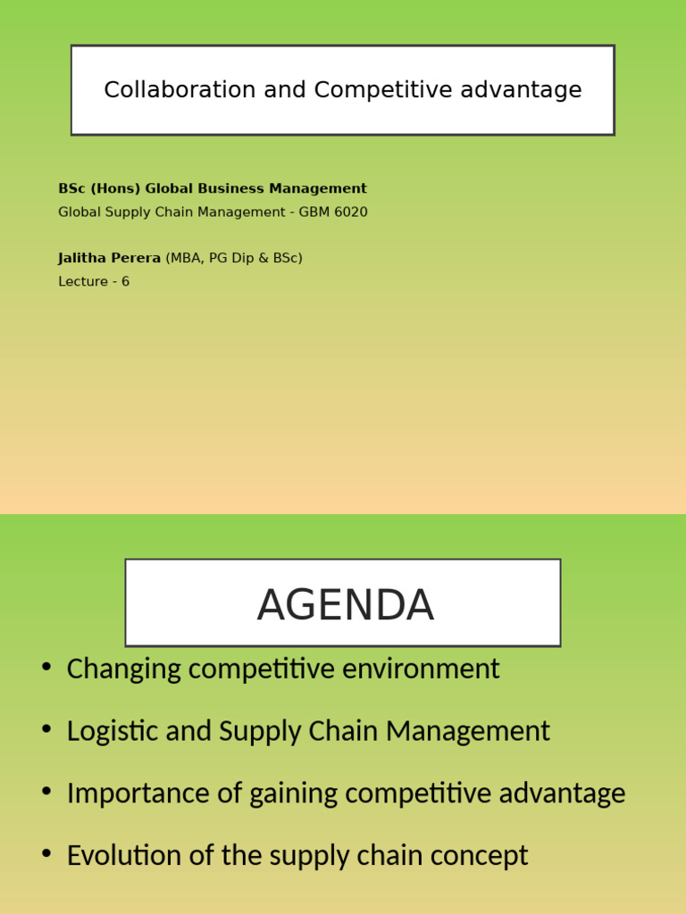 6 Supply Chain | PDF | Competitive Advantage | Supply Chain Management