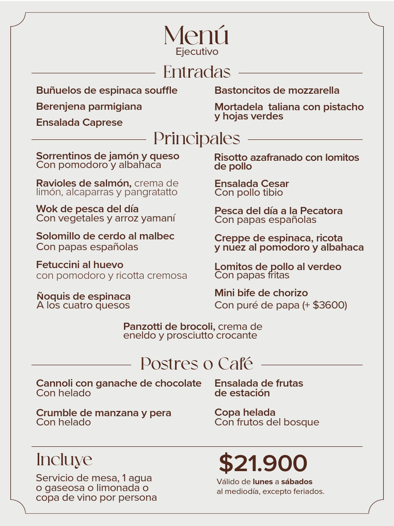Sucre - Menú Ejecutivo | PDF