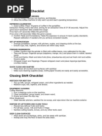 Barista Daily Checklist for Operations | PDF