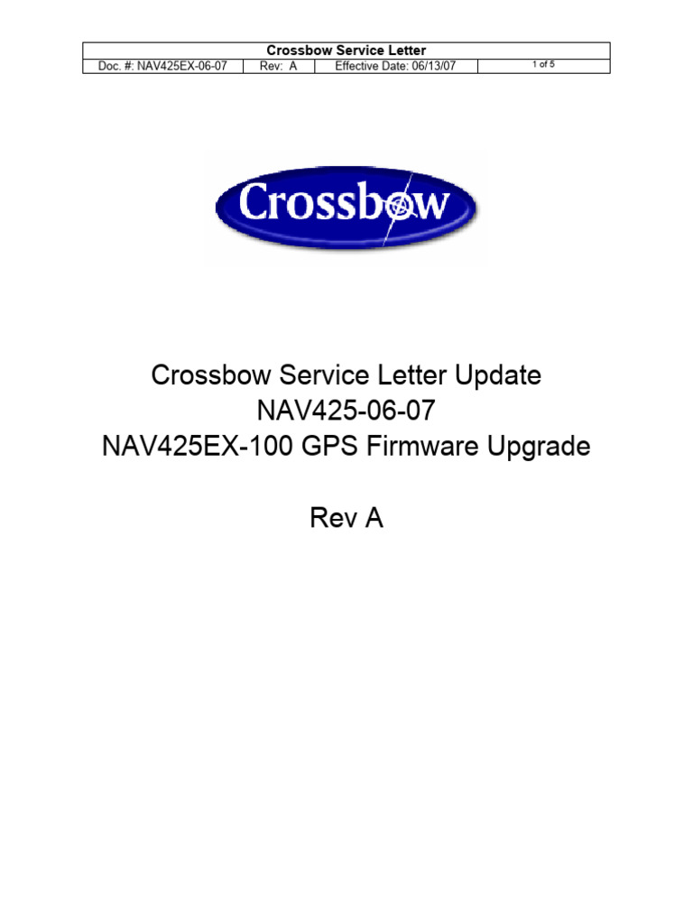 CROSSBOW Service - Letter - NAV425EX-06-07 - A RevA 2-007-JUN-13 | PDF ...