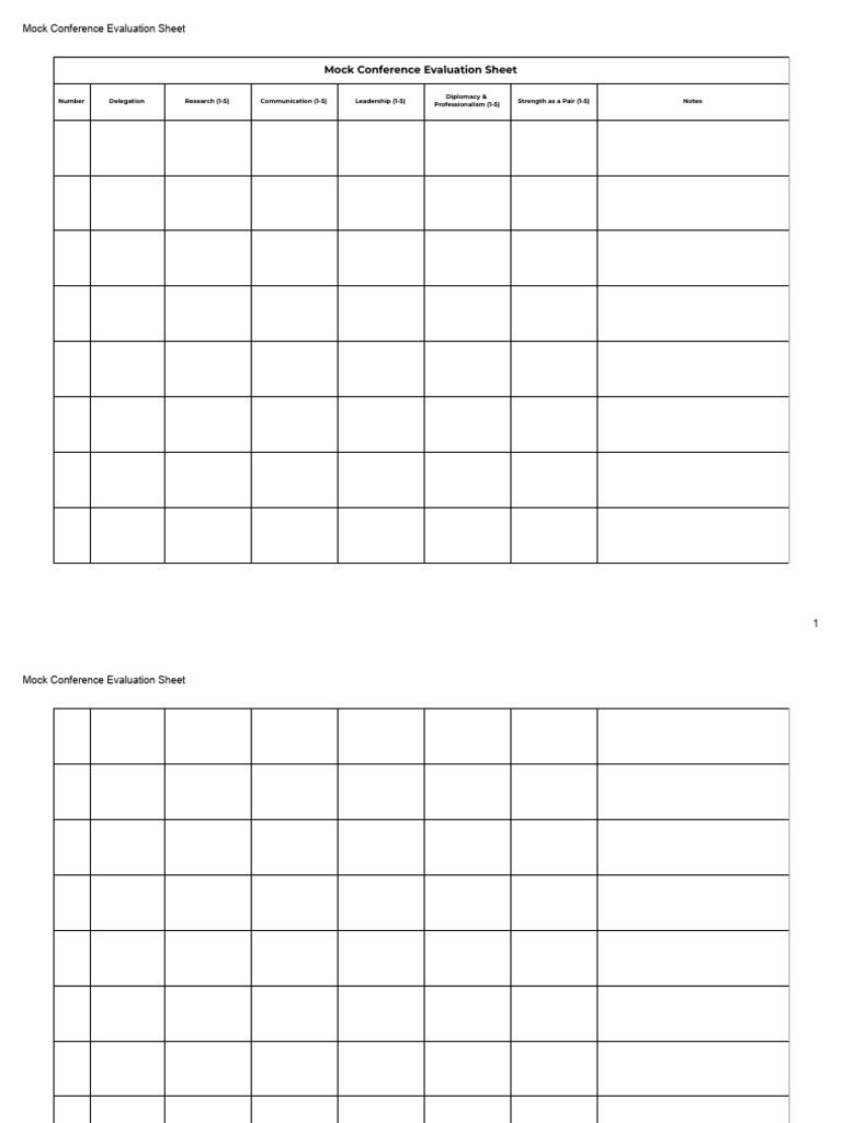 7.4. Mock Conference Evaluation Form | PDF