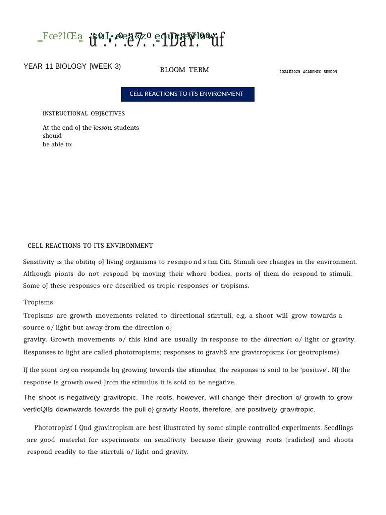 Understanding Plant Tropisms and Responses | PDF | Root | Organisms