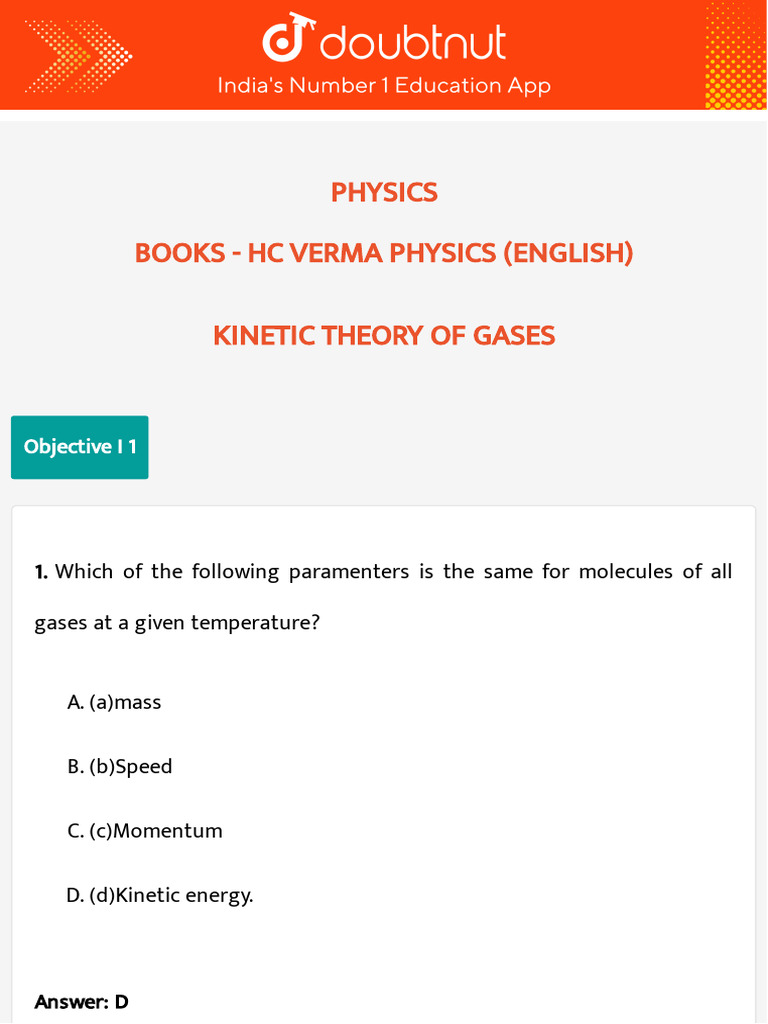HC VERMA SOLUTION | PDF | Gases | Temperature