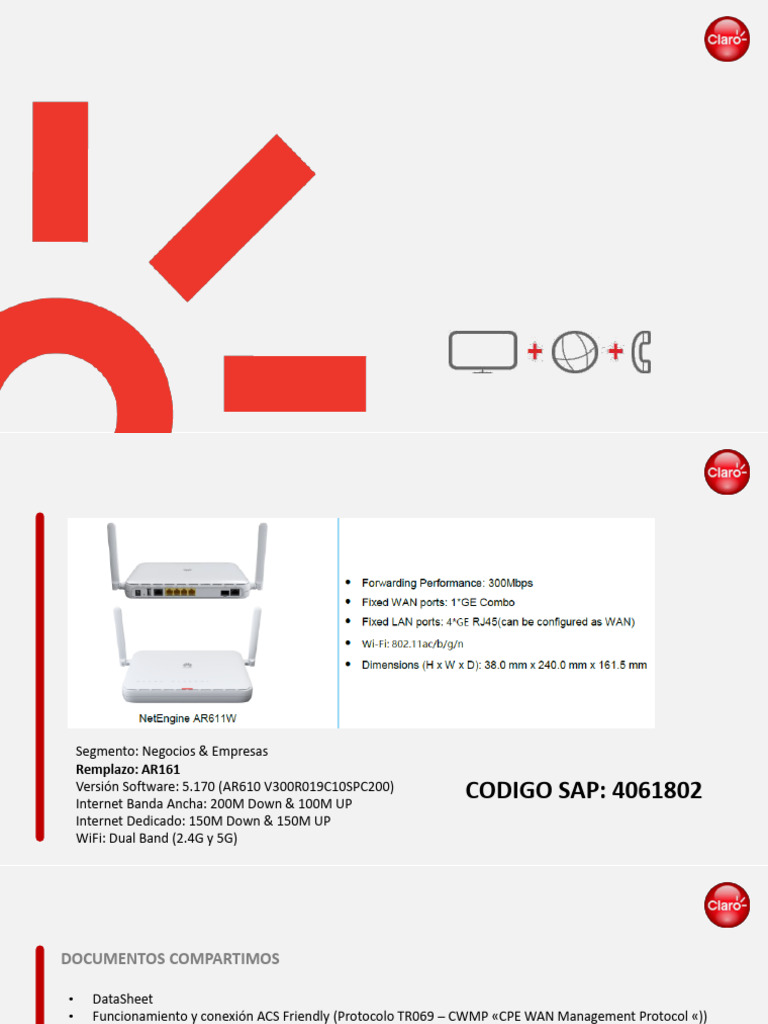 Presentacion Router AR611W & AR617 | PDF | Enrutador (Computación ...