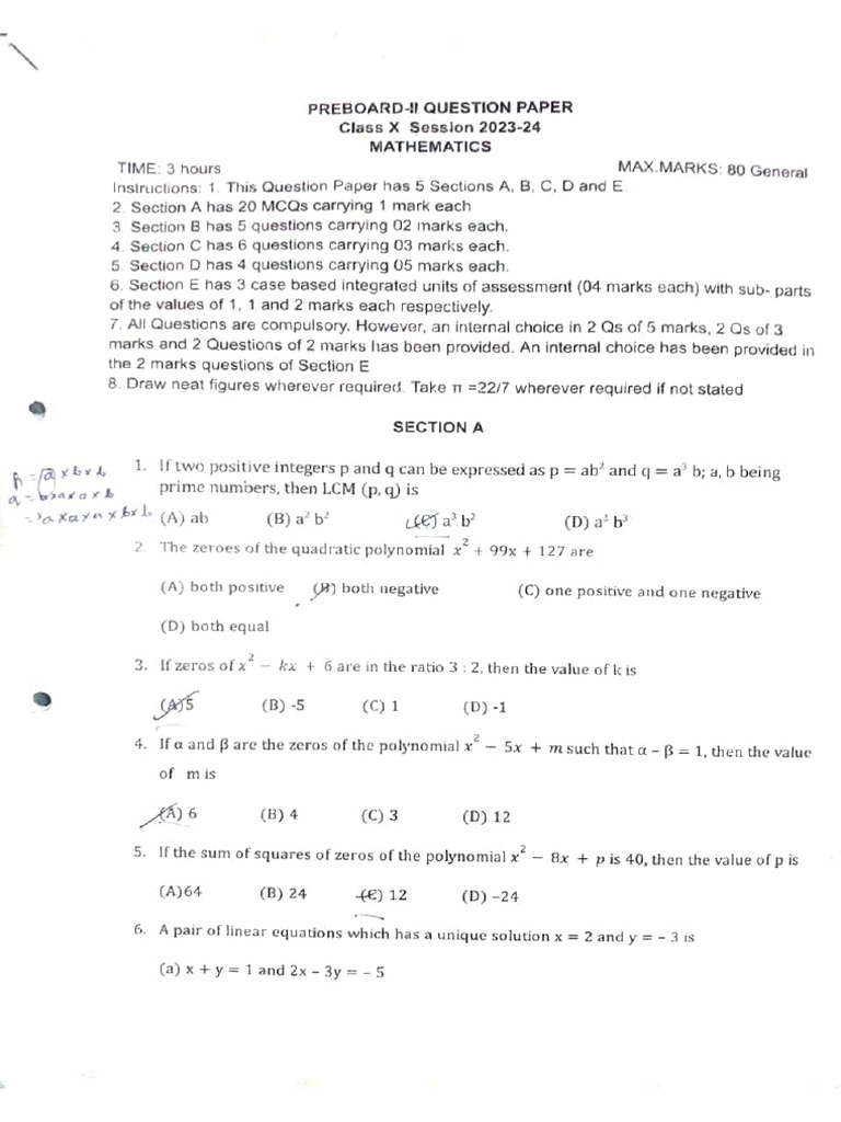 Math PB 2 2023-24 | PDF
