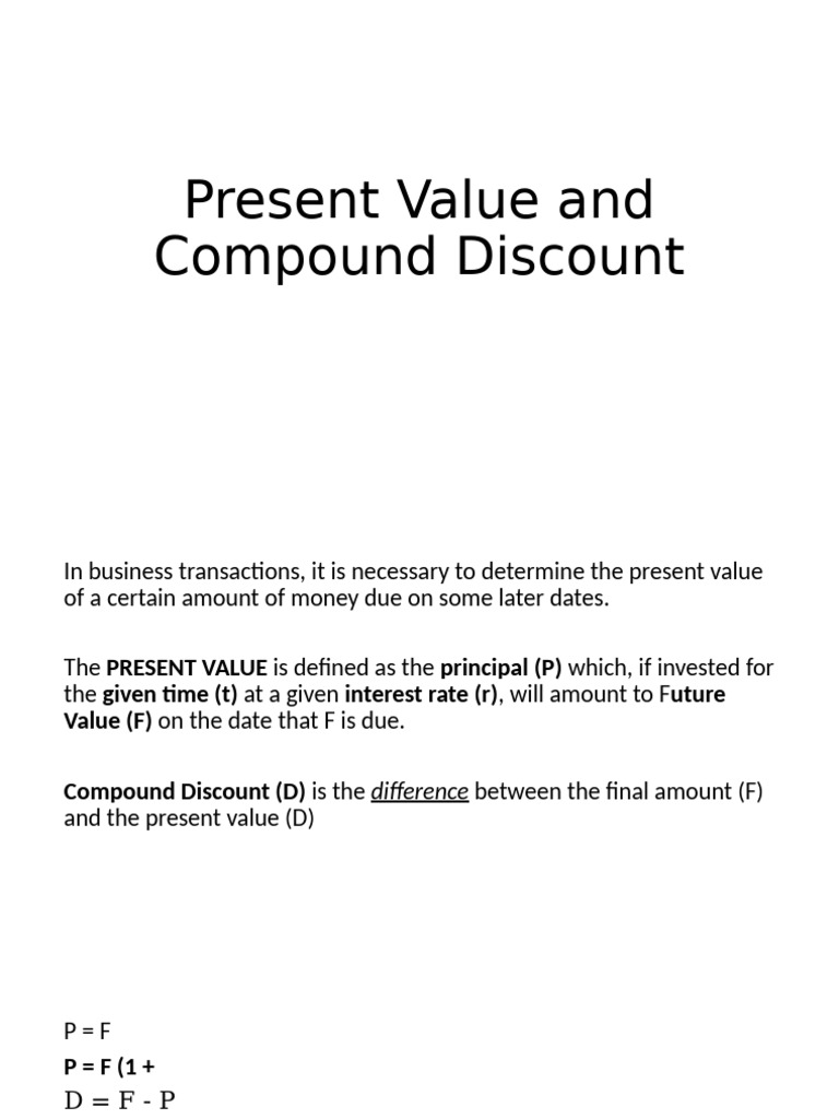 Lesson 3 - Present Value and Compound Discount V1 | PDF