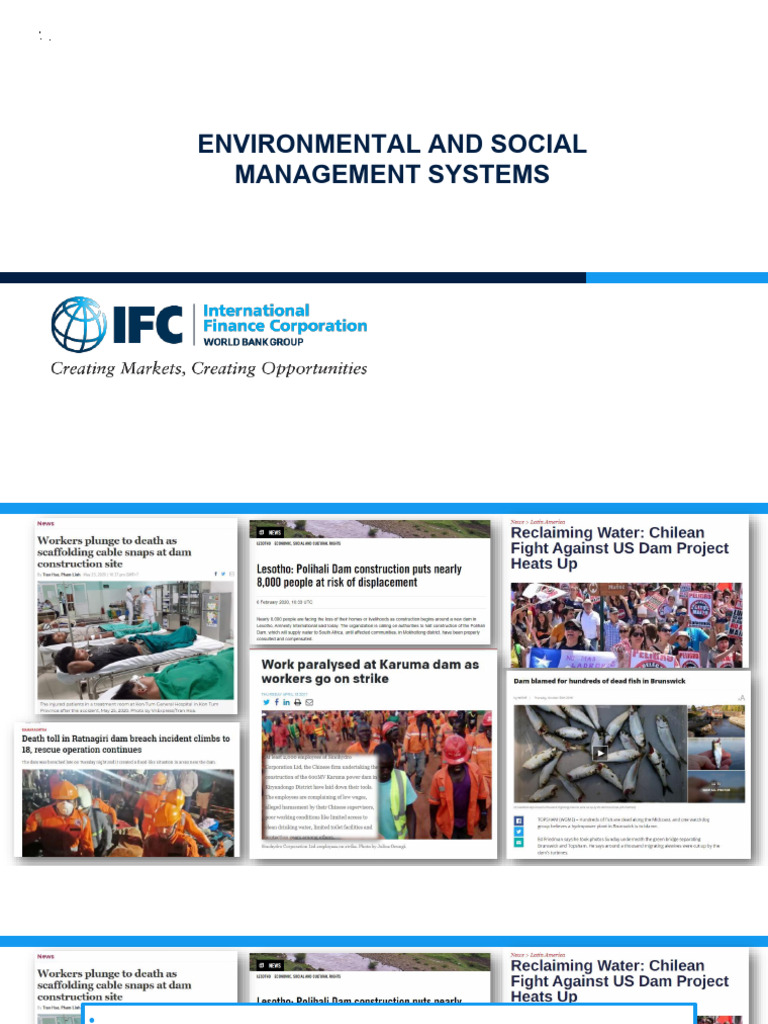 Environmental and Social Management Systems - IfC | PDF | Risk | Emergency Management