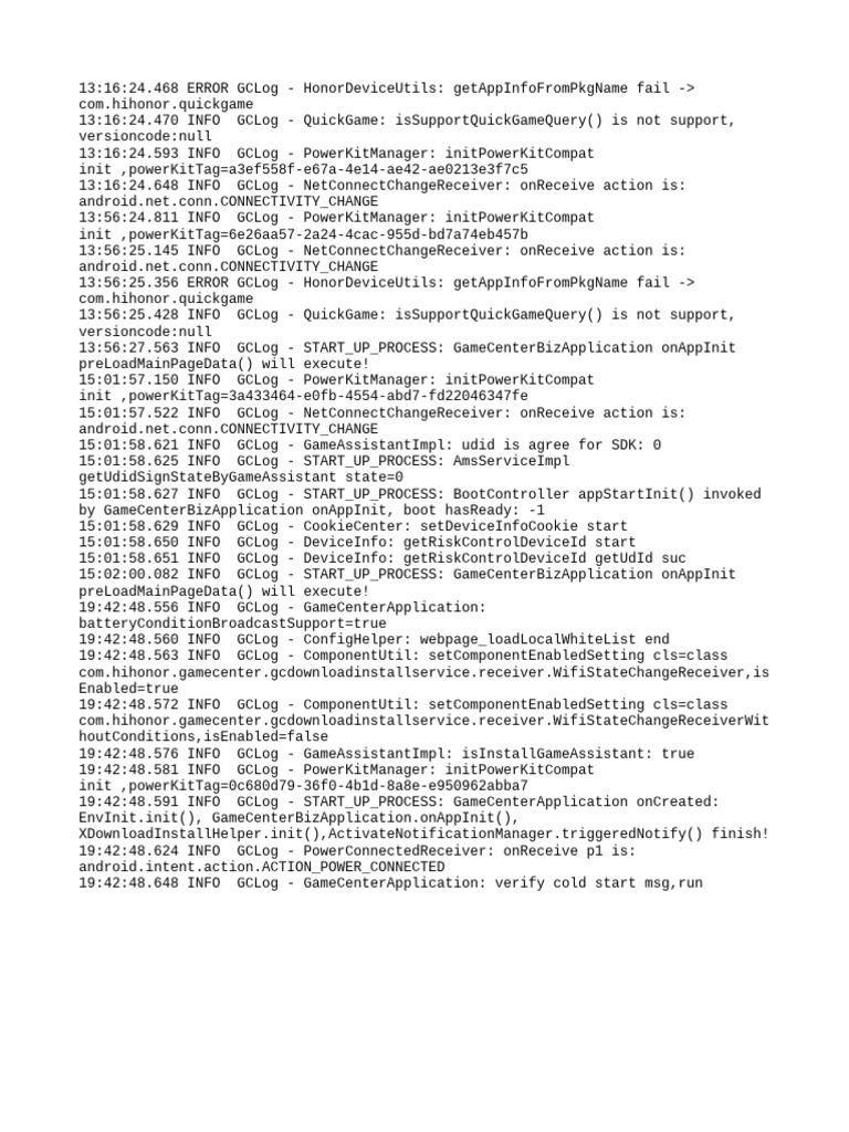 Honor QuickGame Error Logs | PDF