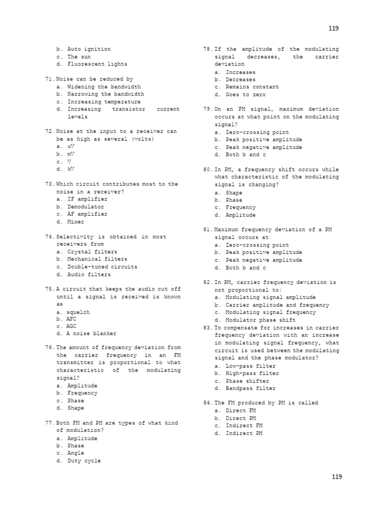Noise and Modulation in Receivers | PDF | Frequency Modulation | Modulation