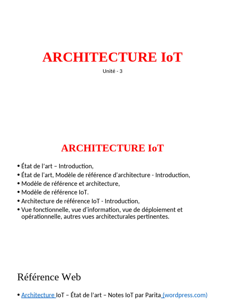 Unité -3 Architecture IoT - c | PDF | Internet des objets | Informatique