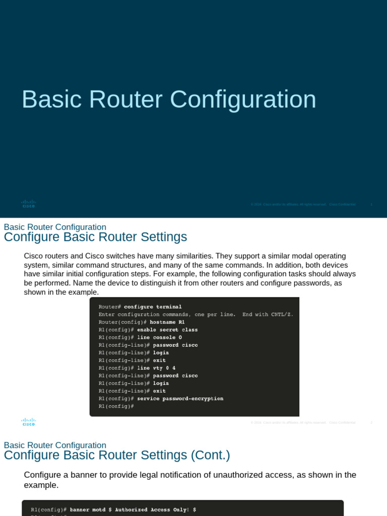 1 - Basic Device Configuration | PDF | Ip Address | I Pv6