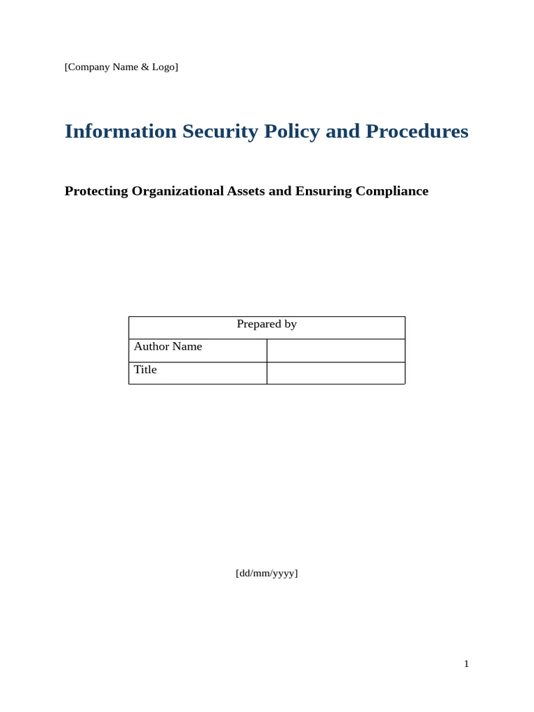 Information Security Policy and Procedures | PDF | Security | Computer ...