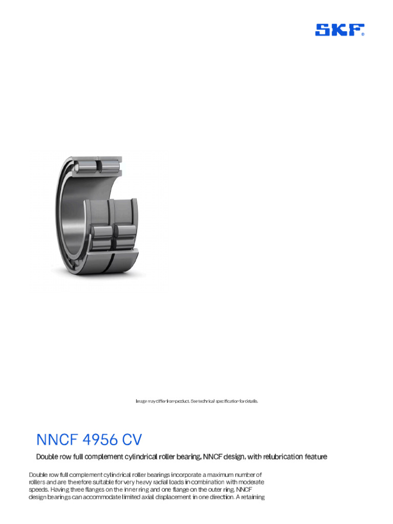 NNCF 4956 CV - Cylindrical roller bearings _ SKF | PDF