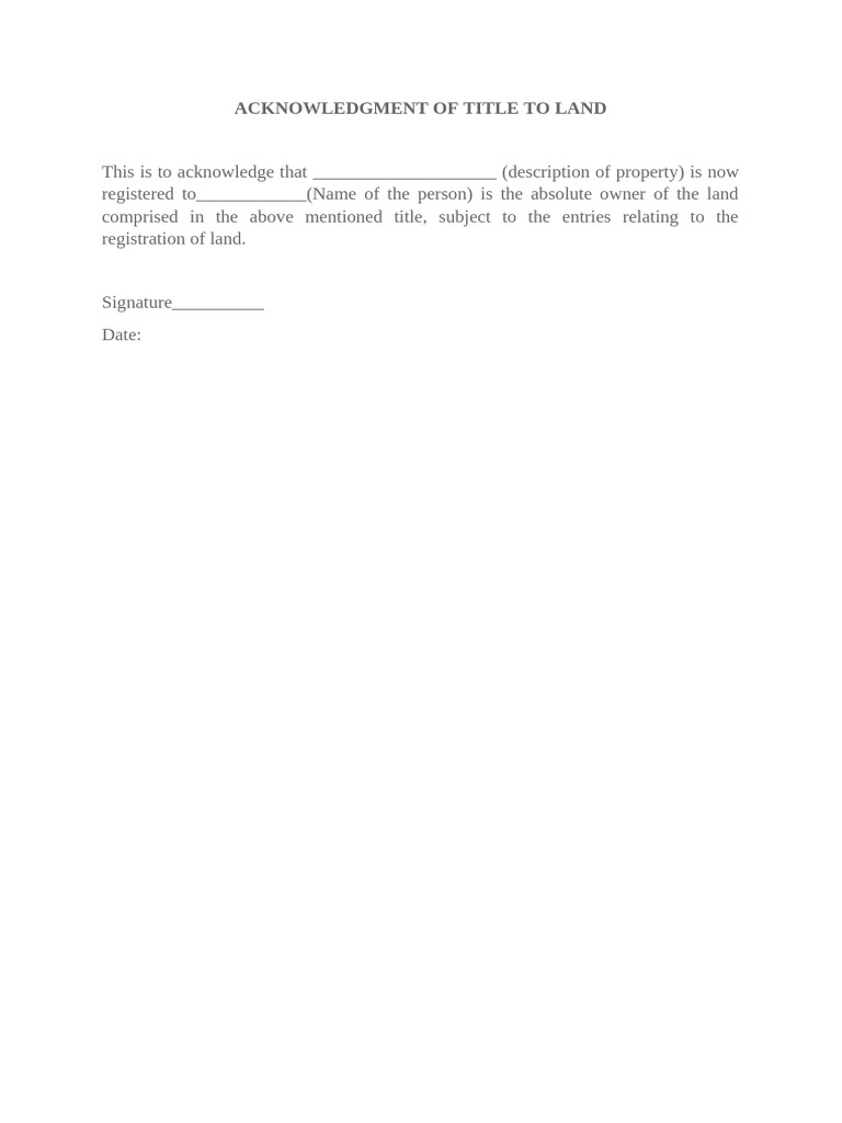 Land Title Ownership Confirmation | PDF