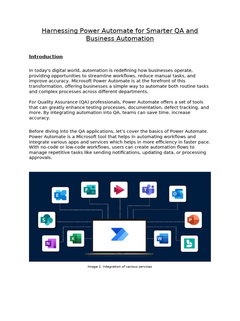 Blog - Harnessing Power Automate For Smarter QA and Business Automation 1 | PDF | Automation ...