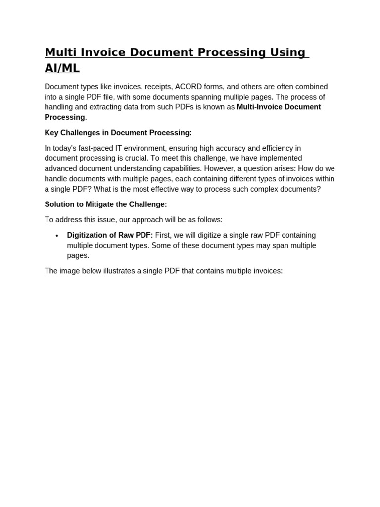 Multi Invoice Document Process Using AI - Updated Version | PDF ...