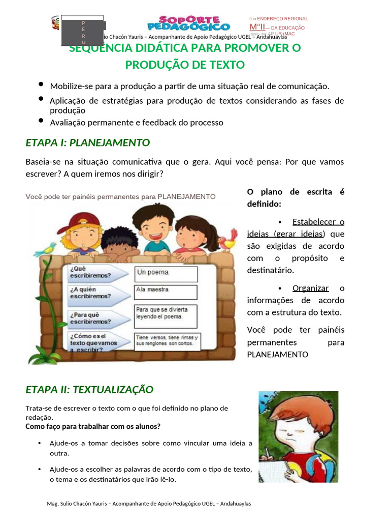 Processos Didáticos de Produção de Textos | PDF | Pedagogia | Planejamento