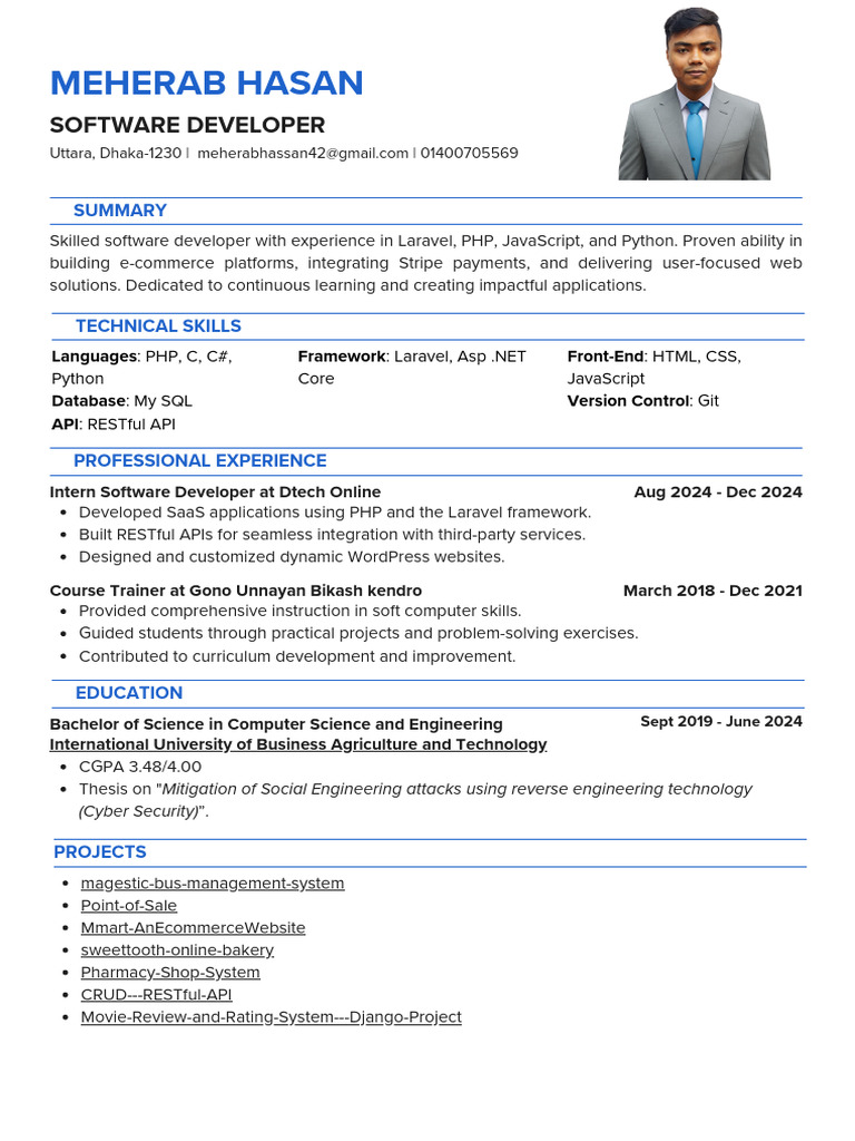 Meherab Hasan Resume | PDF