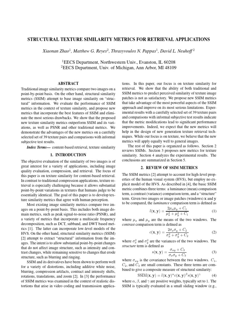 2008 Structural Texture Similarity Metrics For Retrieval Applications ...