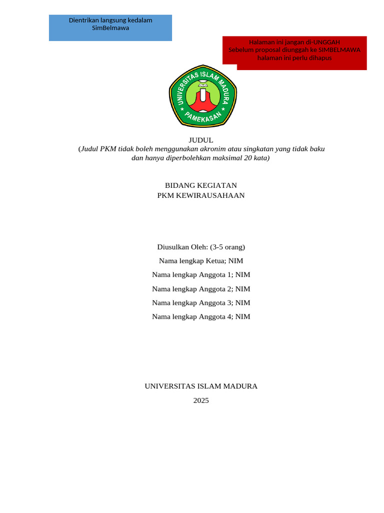 Panduan Penyusunan Proposal PKM-Kewirausahaan | PDF