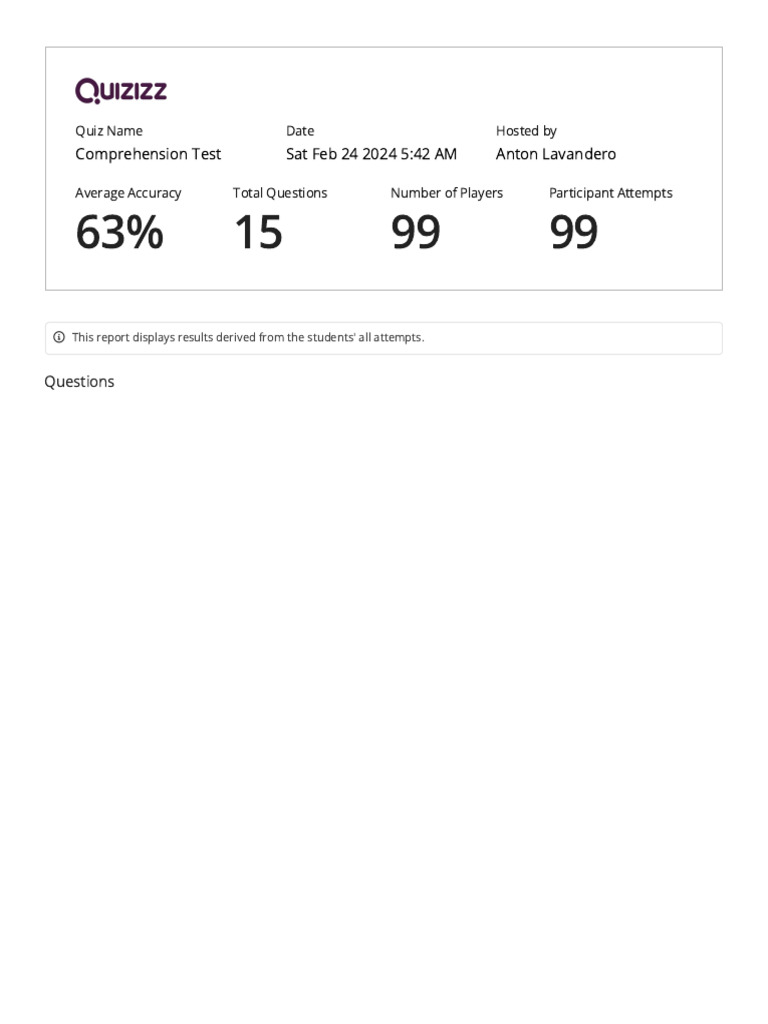 Comprehension Test All Participant Summary Google Search | PDF ...