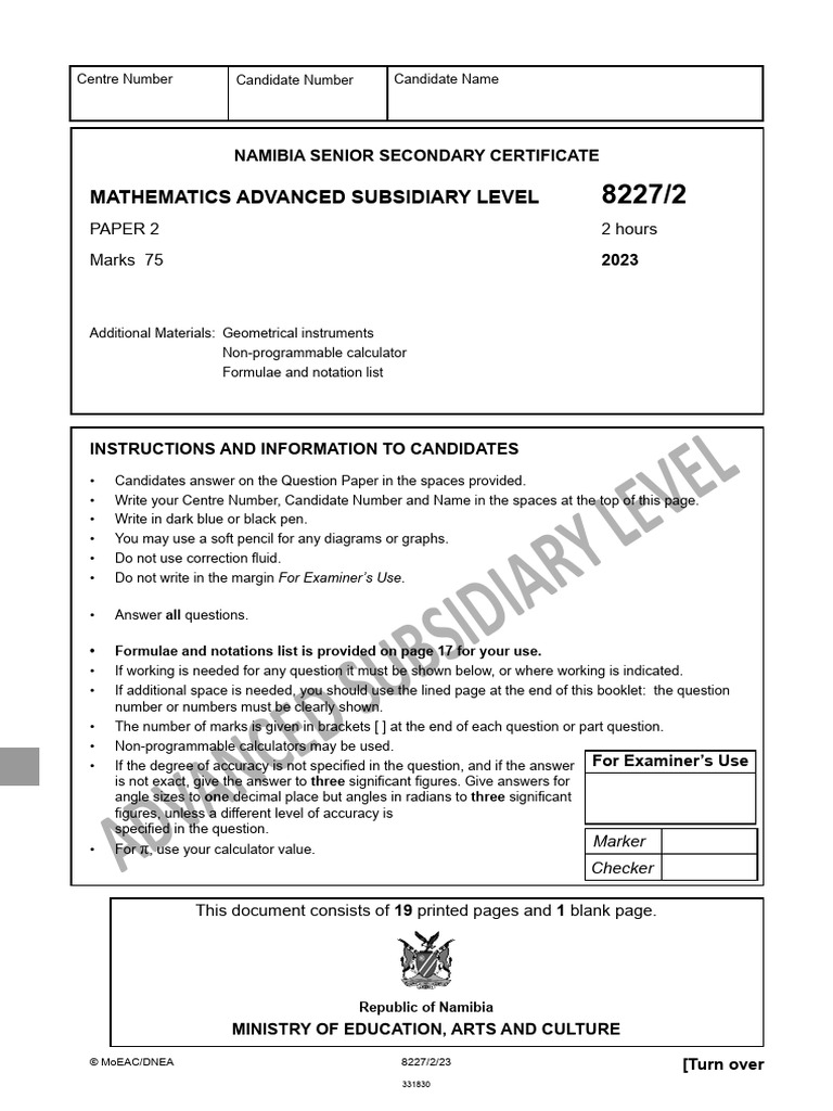 As - Mathematics Paper 2 8227-2 - First Proof 13.03.2023 | PDF ...