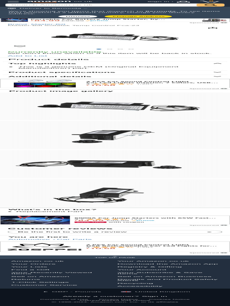 Master-Bilt Sollatek Temp Control Fca-23 Amazon.co.Uk Automotive | PDF