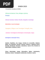 Check List ENEM 2025 | PDF | Matemática | Química