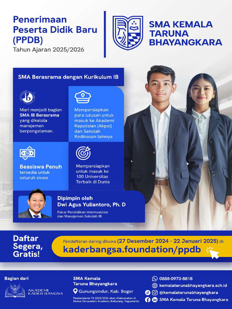 PPDB SMA KEMALA TARUNA BHAYANGKARA 2025 2026l | PDF