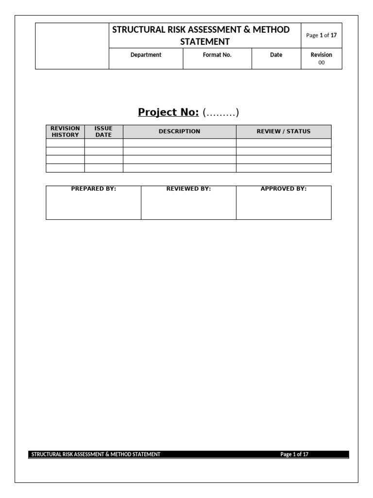 Structural Risk Assessment & Methofd Statement | PDF | Occupational ...