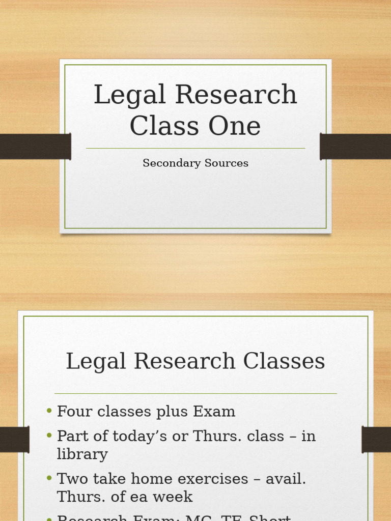 Legal Research: Secondary Sources | PDF | Law Of The United States ...