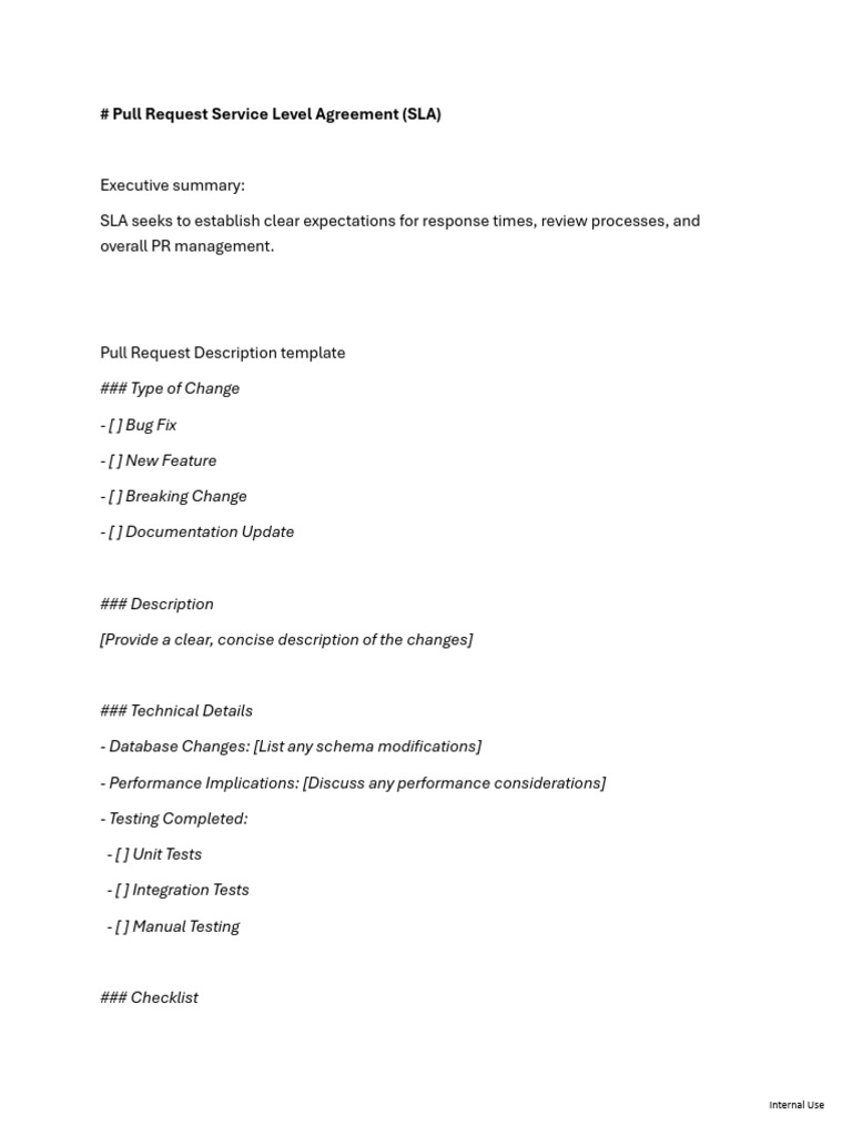 Pull Request SLA Guidelines and Workflow | PDF | Service Level Agreement | Software Development