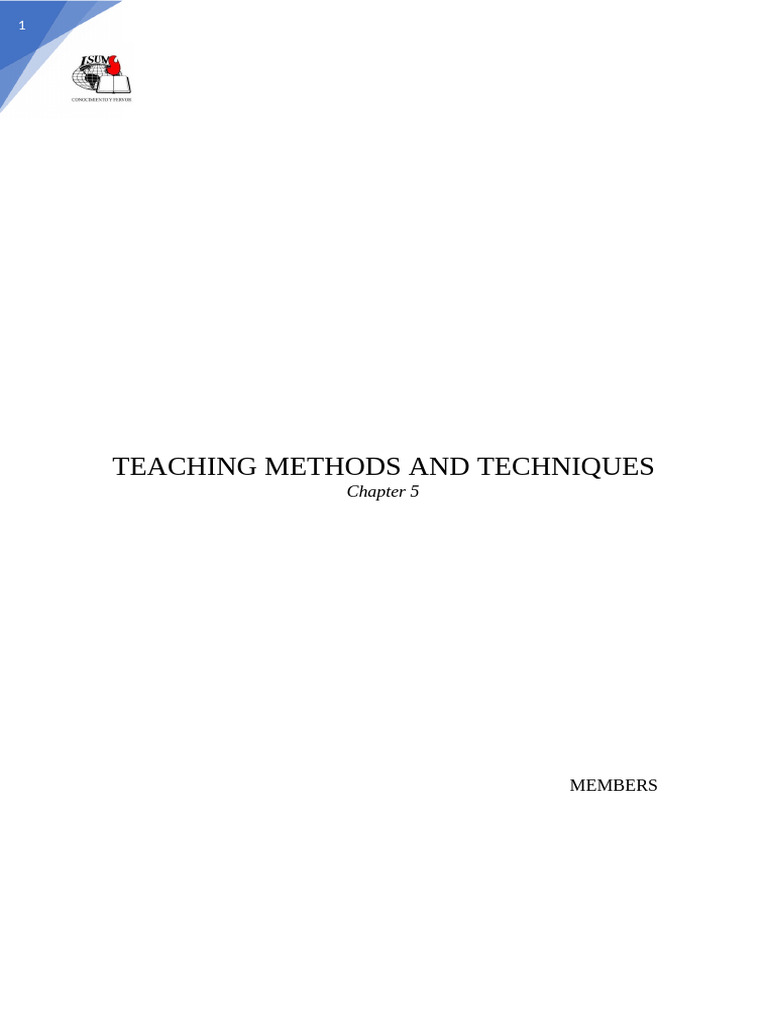 Effective Teaching Methods Overview | PDF | Methodology | Knowledge