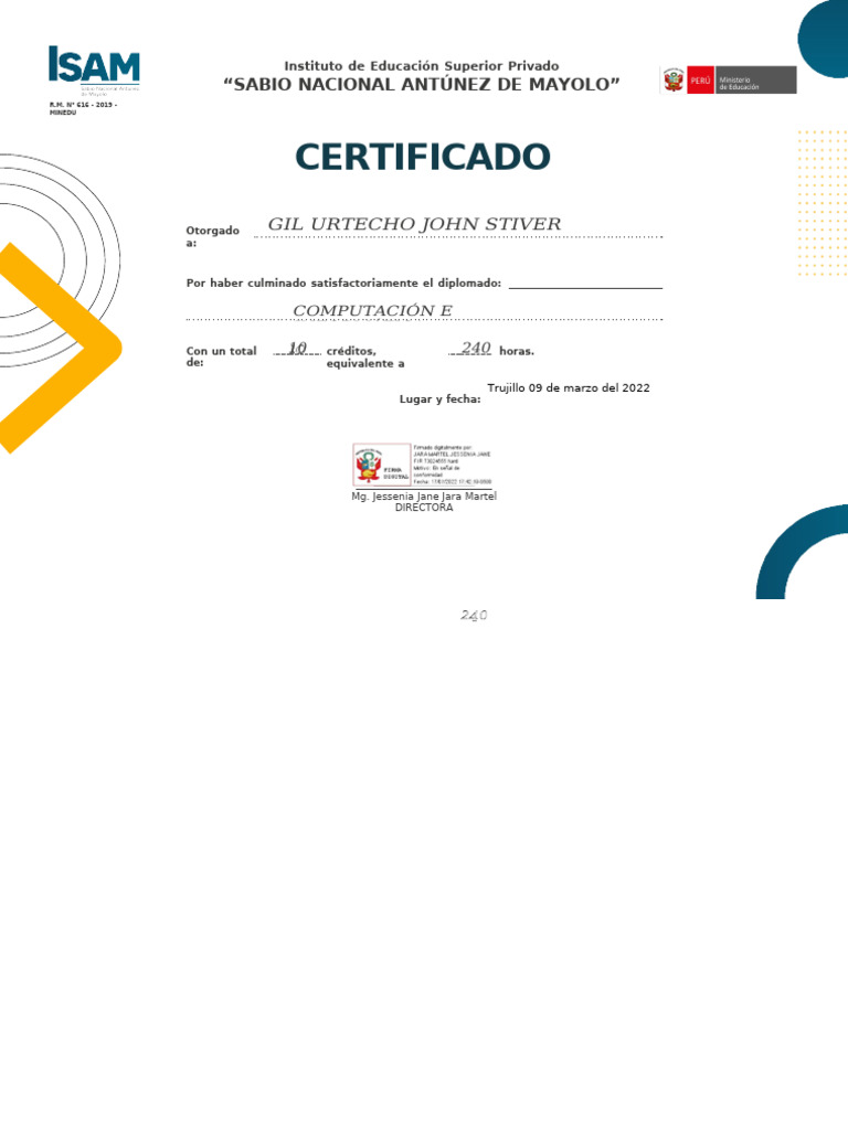 Certificado Computacion e Informatica | PDF