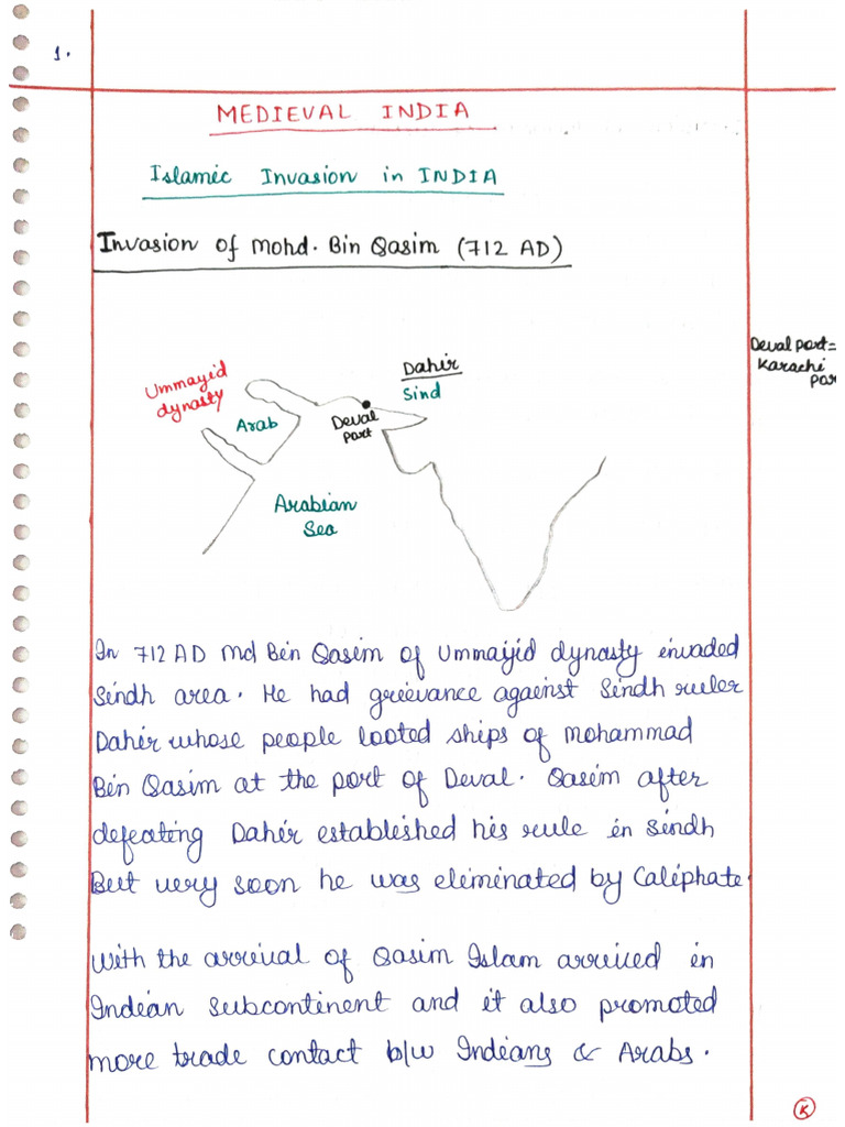 Medieval India History Vision IAS Hand Written 2021 | PDF