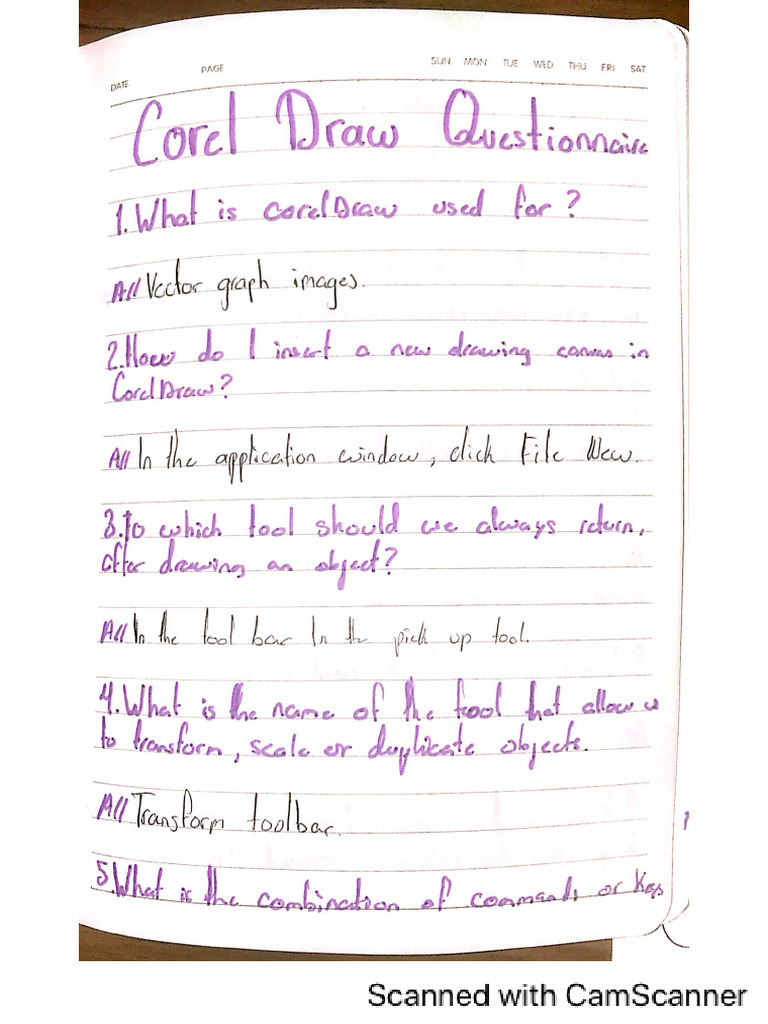 Corel Draw Questionnaire | PDF