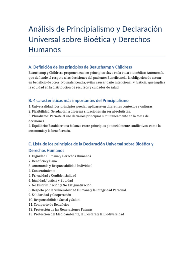 Principialismo_y_Declaracion_Universal | PDF | Bioética | Derechos humanos