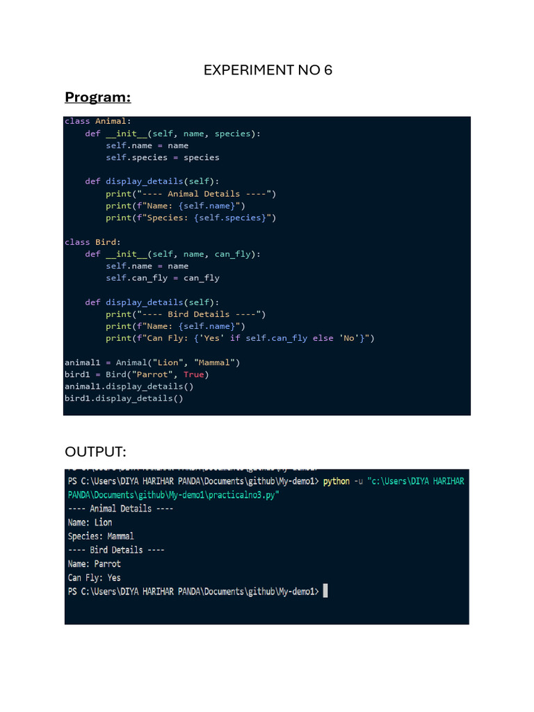 Experiment No 6 | PDF