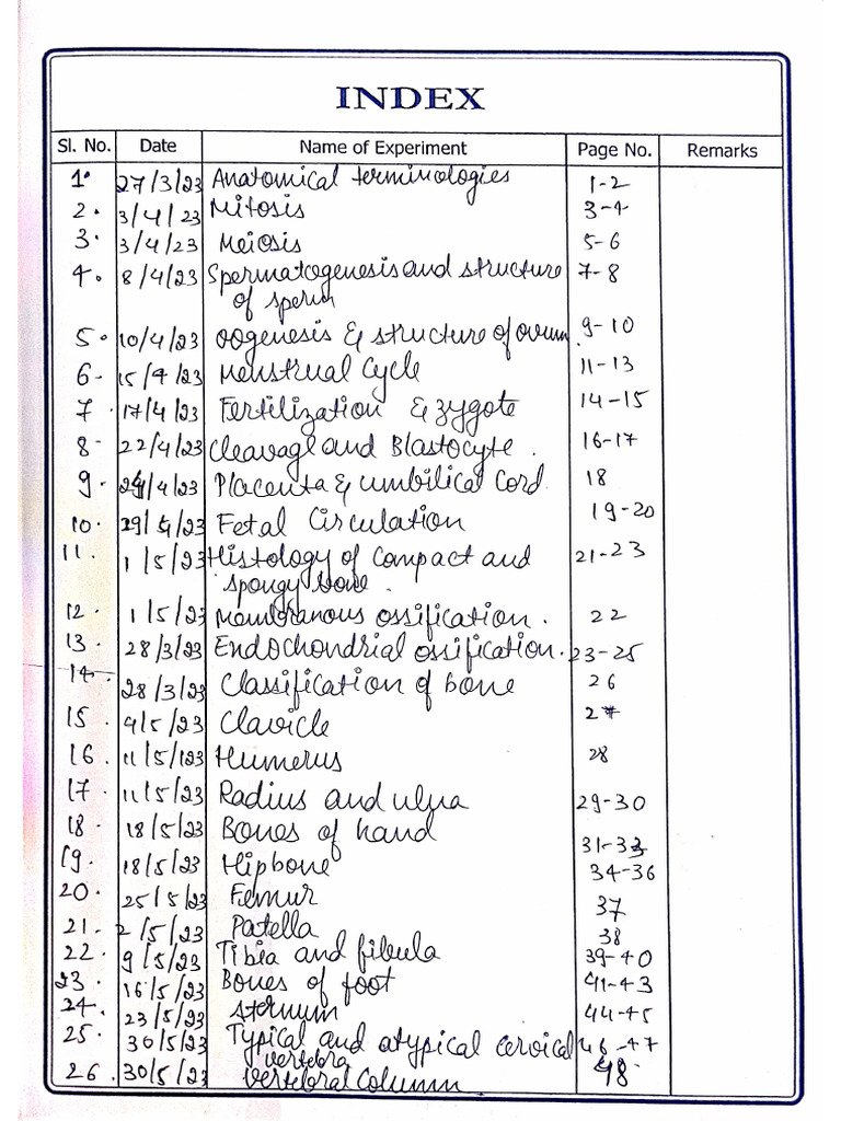Rachna Sharira Practical Record Book | PDF