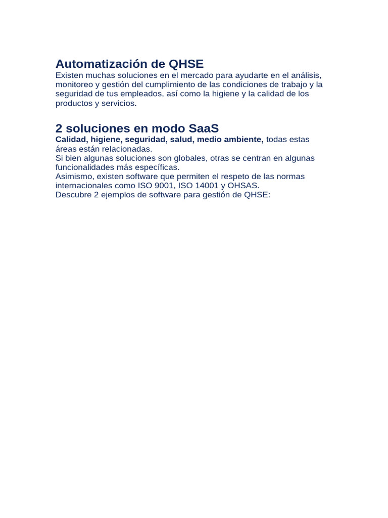 Automatización de QHSE | PDF