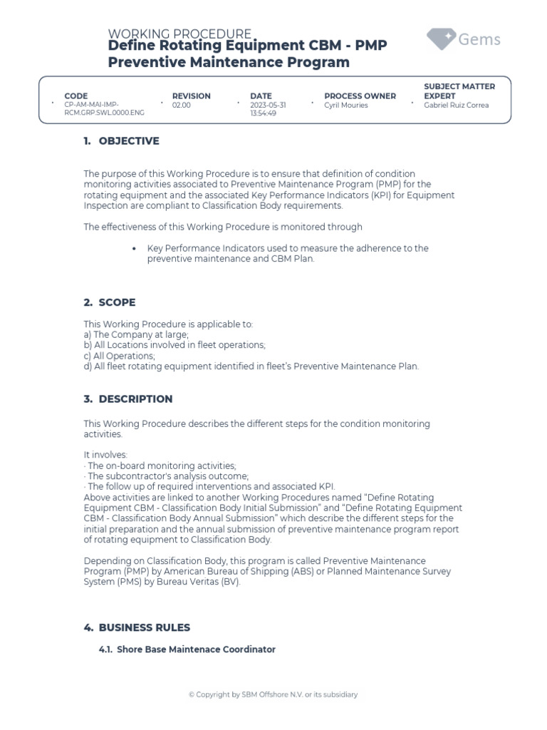Preventive Maintenance Program | PDF | Performance Indicator | Lubricant