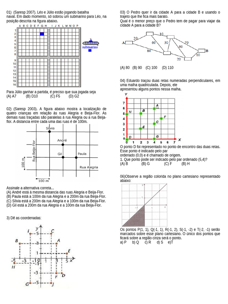 Questões De Lógica E Geometria Matemática Pdf Sistema De Coordenada
