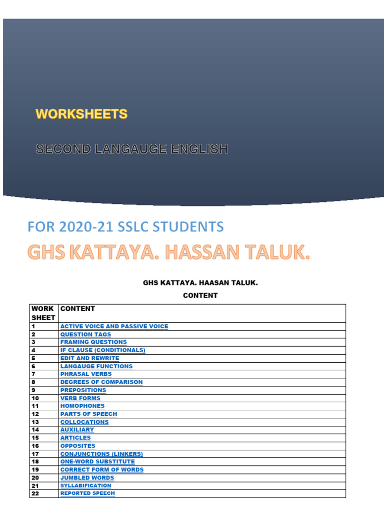 Grammar Worksheets 2021 | PDF | Thought
