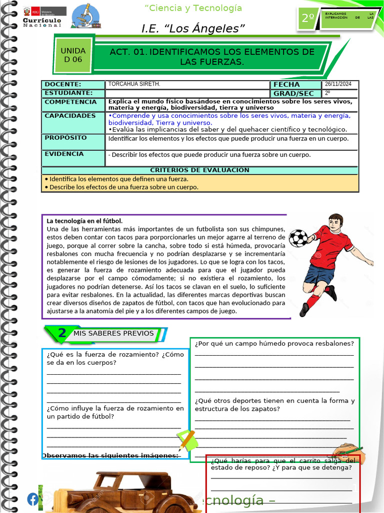 A-2º Act 1 Cyt Unid 6 - Sem 1 | PDF | Fuerza | Ingeniería mecánica