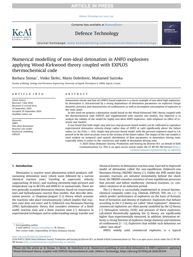2020 - DT - Numerical Modelling of Non-Ideal Detonation in ANFO ...