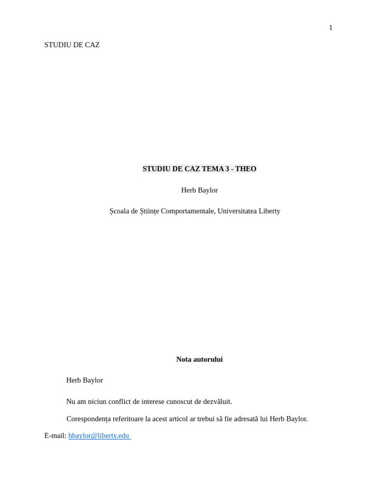Studiul de Caz 2 Al Lui Theo Final | PDF