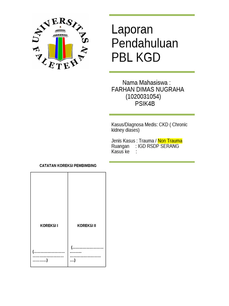 LP Gadar Non Trauma Farhan Dimas Nugraha (1020031054) Psik4b | PDF