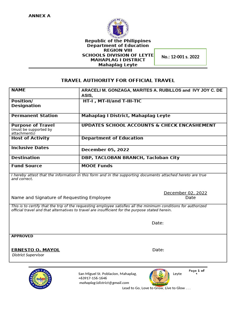 new travel order | PDF